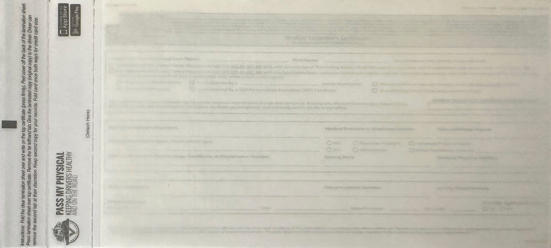 Medical Examiners MCSA-5876 Self-Laminating Certificate – Pass My Physical