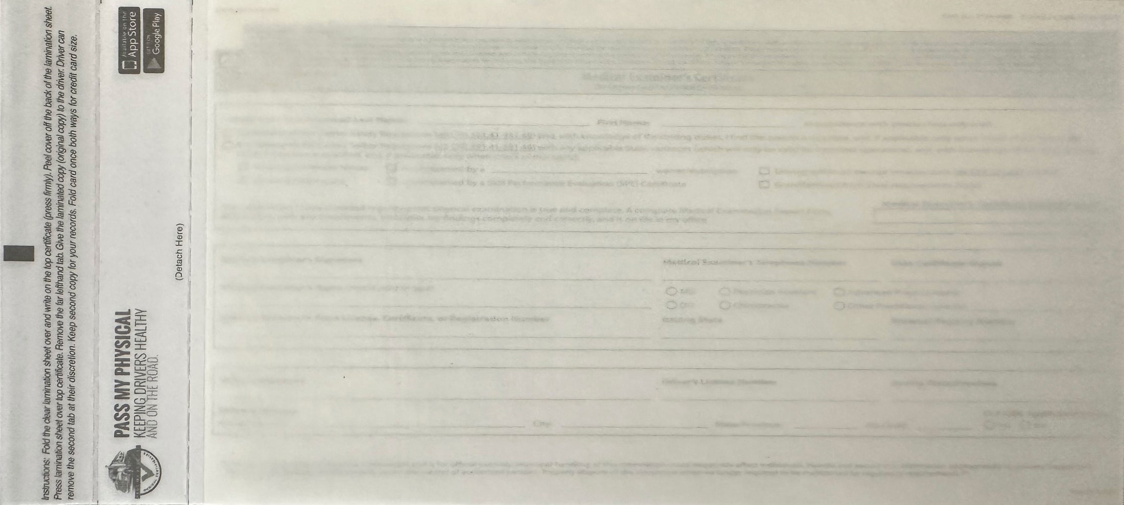 Medical Examiners MCSA-5876 Self-Laminating Certificate – Pass My Physical